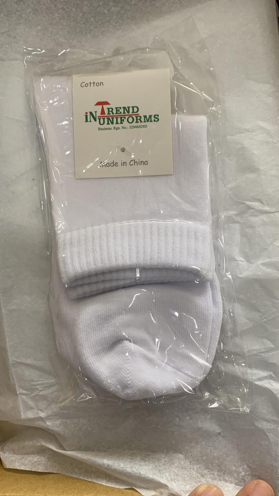 PLAIN SOCKS (WHITE/BLACK) | InTrend Uniforms